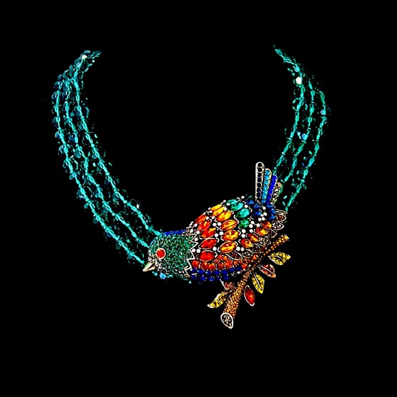 Heidi Daus | Jewelry | Heidi Daus Marquise Bird Crystal Beaded Necklace ...